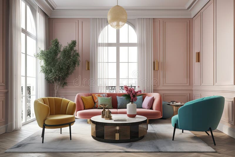 Bold Color Blocks on a Neutral Background with Pops of Pastel Colors ...