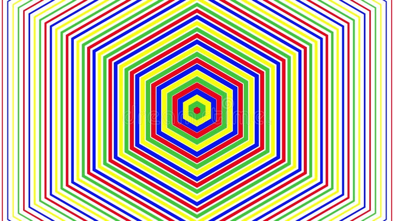 Bold Color Hexagon Simple Flat Geometric on White Background Loop ...