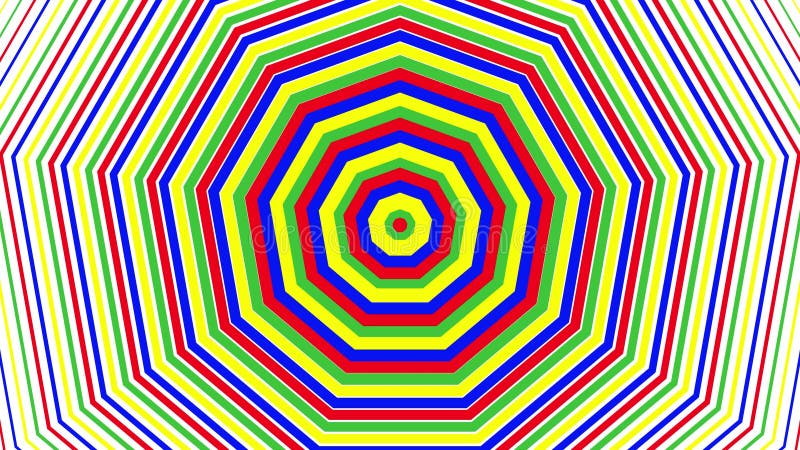 Bold Color Nonagon Simple Flat Geometric on White Background Loop ...