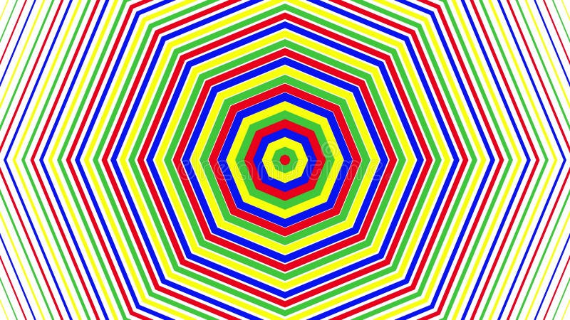 Bold Color Octagon Simple Flat Geometric on White Background Loop ...