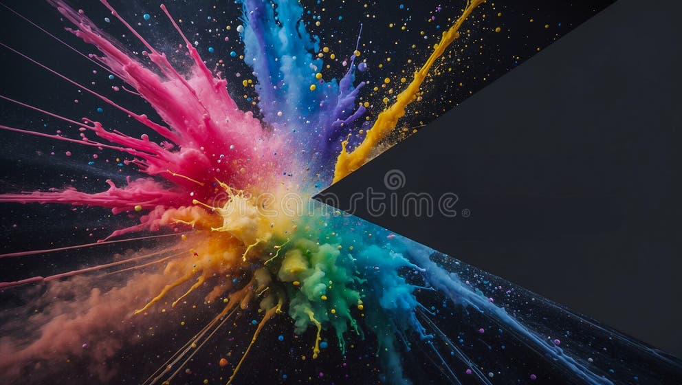 Bold Color Splash with Extreme Angle Text Layout Stock Illustration ...