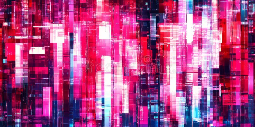 A Bold, Colorful Abstract Background with Digital Glitch Effects. the Pixelated, Distorted ...