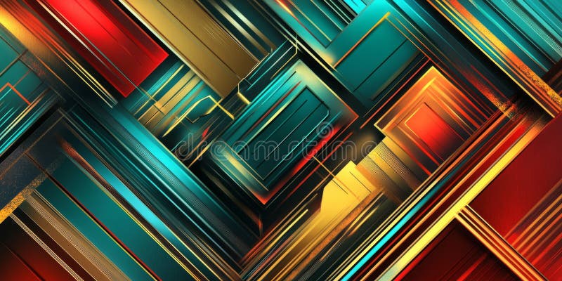 A Bold, Colorful Abstract Background Featuring Complex, Interlocking ...