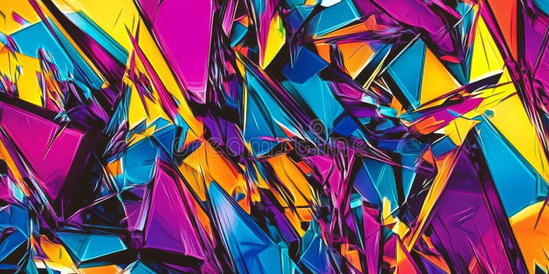 A Bold, Colorful Abstract Background Featuring Sharp, Crystalline ...