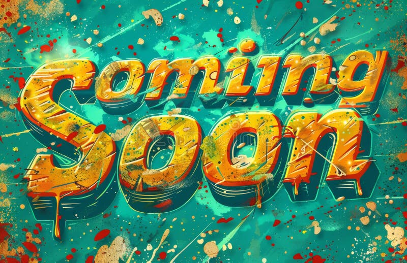 Bold and Colorful Coming Soon Graffiti Style Text on Vibrant Background ...