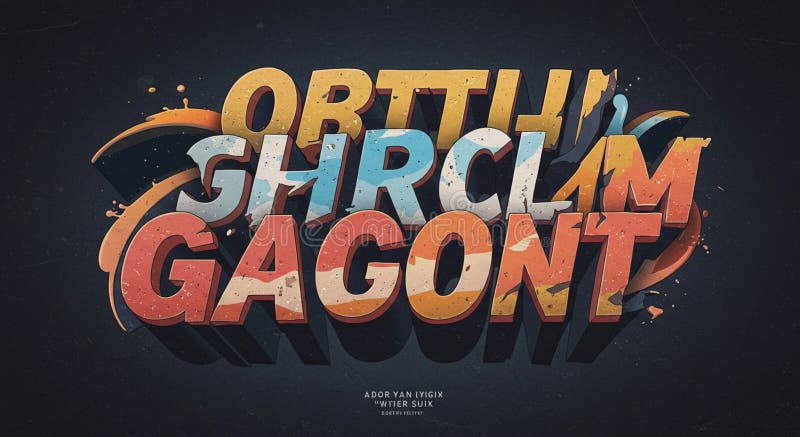 Bold, Colorful 3D Letters with a Distressed Texture Spell Nonsensical ...