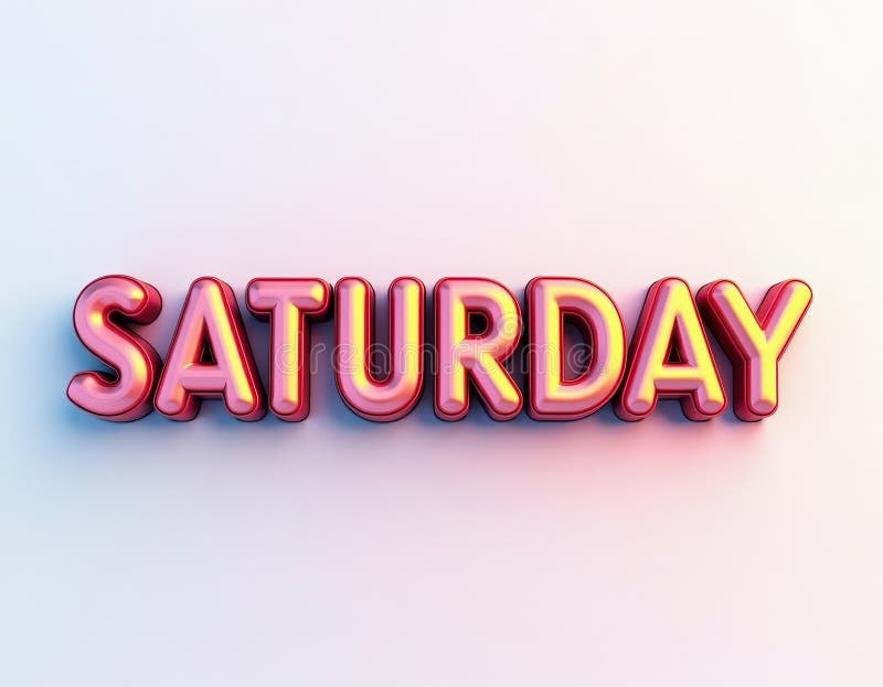 Bold and Colorful 3D Text Spelling Saturday with a Bright Gradient ...