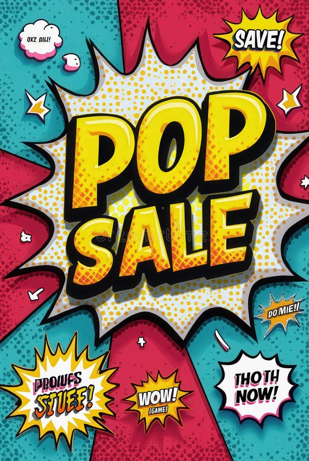 Bold and Colorful Design Showcases an Announcement for a Pop Sale ...