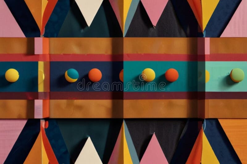 Bold, Colorful Geometric Shapes Arranged in a Modern Pattern. Stock ...