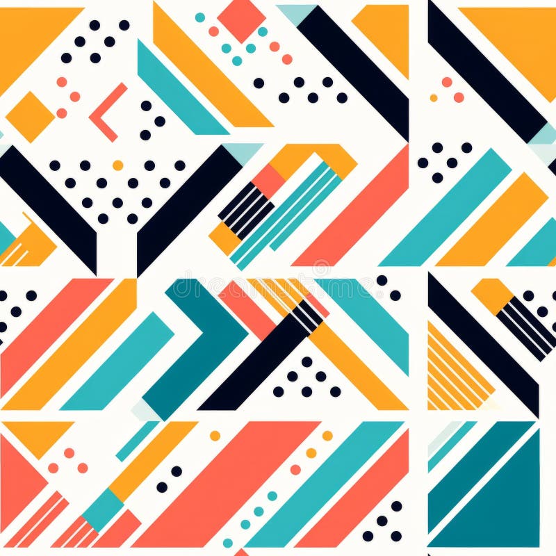 Bold and Colorful Geometric Wallpaper Design Stock Illustration ...