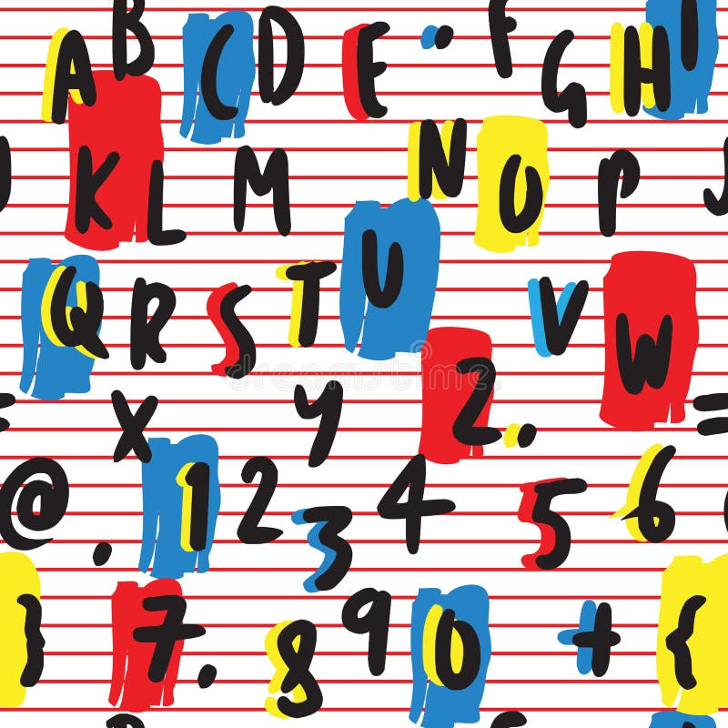 Numbers Set 0-9 in Hand Drawn Calligraphy Style in Black on a White ...