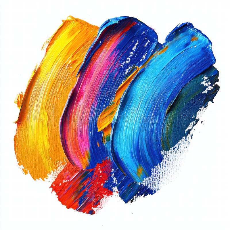 Bold and Colorful Paint Stroke Creating a Dynamic Artistic Expression ...