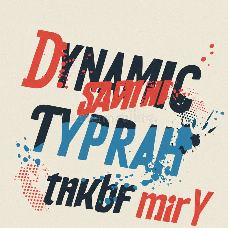 Bold, Colorful Typography is Rendered in a Dynamic, Scattered Layout ...