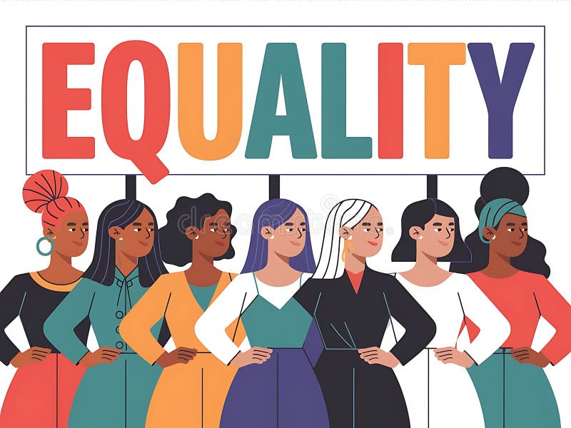 Bold and Colorful Womens Equality Sign Vector Stock Illustration ...