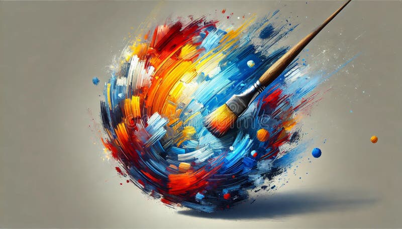 Bold Colors Blend Together through Expressive Strokes Creating a ...