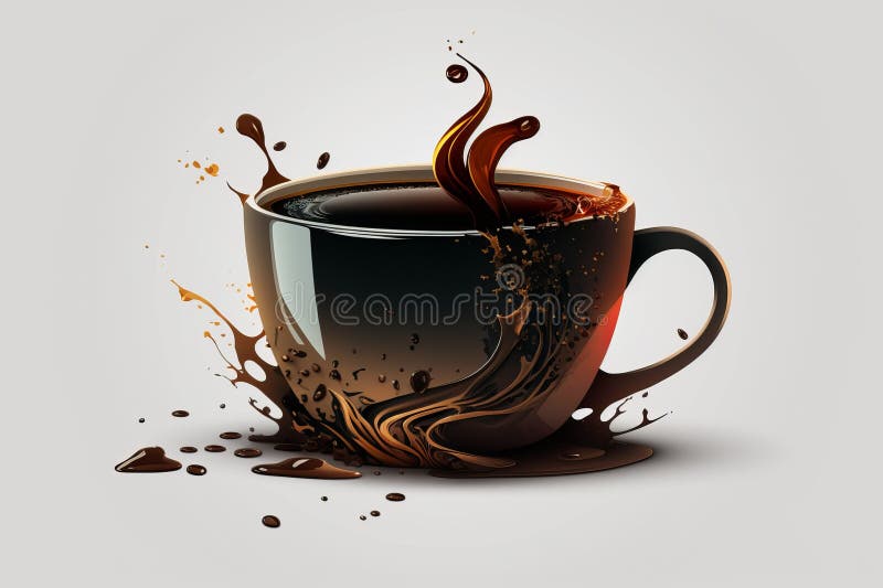 Bold Colors Coffee Cup Vector. Generative Ai Stock Illustration ...