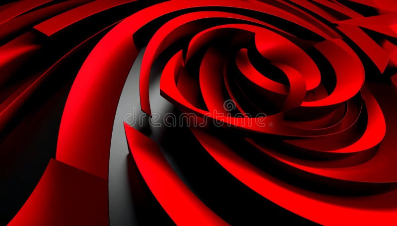 Dynamic Swirl of Black and Red Shapes Creating a Mesmerizing Design ...