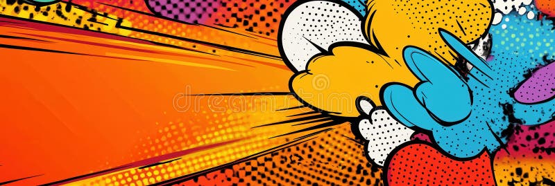 Bold Comic Book Background Featuring Dynamic Action Lines and Vibrant ...