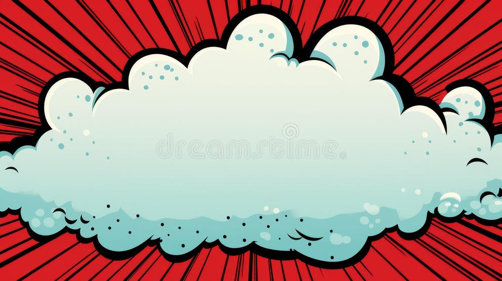 Bold Comic Book with Expressive Curses Depicted Above a Cloud in ...