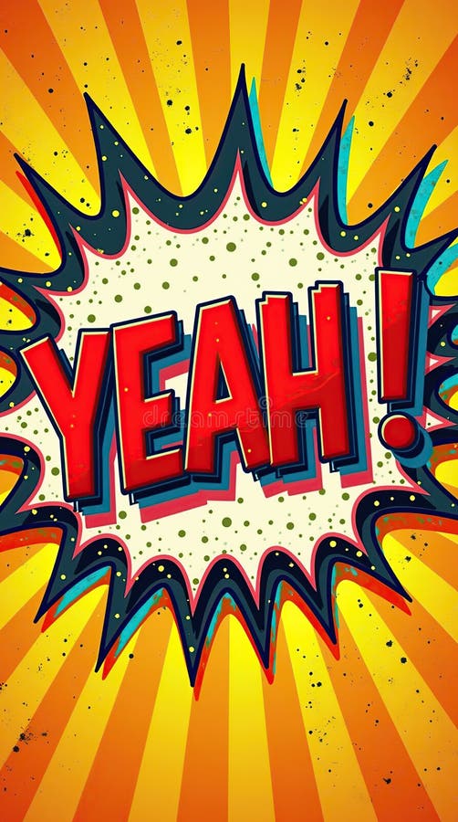 Bold Comic Book Style Explosion with the Word Yeah Stock Illustration ...