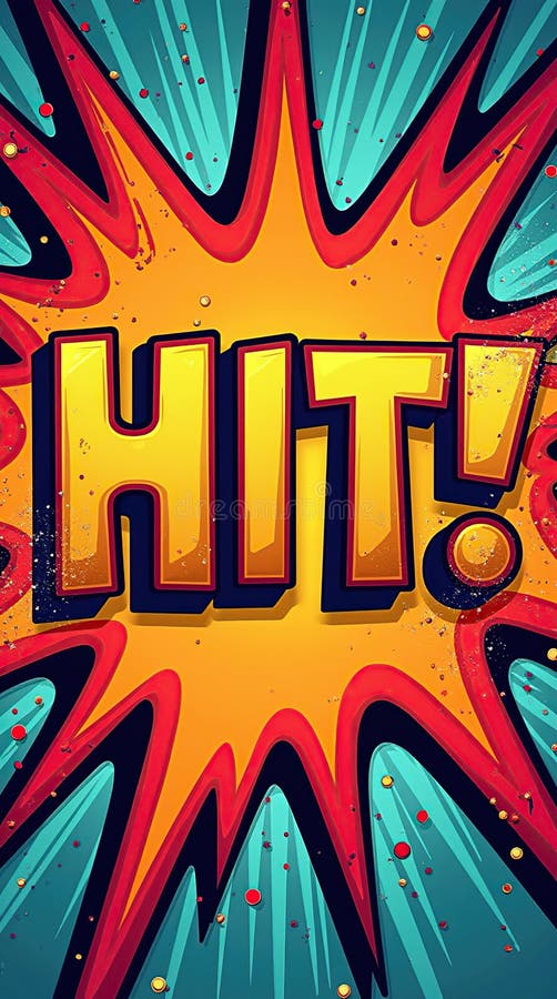 Vibrant Comic Book Style Hit Explosion with Colorful Background Stock ...