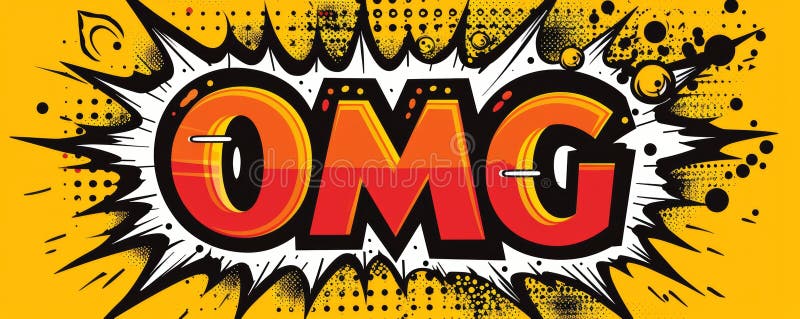 Comic Book Style OMG Text with Bold Colors and Explosive Effects Stock ...