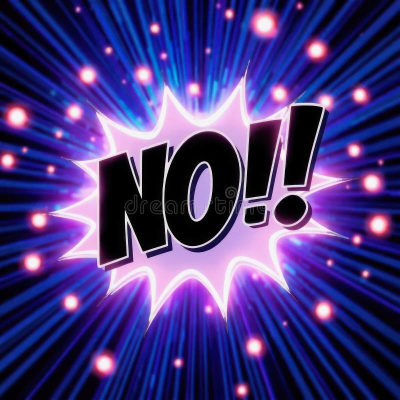 Bold Comic Expression with the Word No in Vibrant Colors and Effects ...