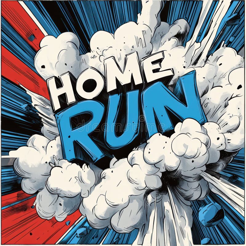 Bold Comic Lettering Blasts HOME RUN with Explosive Energy in Dynamic ...