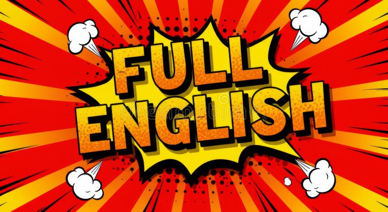 Bold Comic Pop-Art Full English Breakfast Typography Design Stock ...