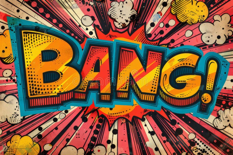 Bold Comic Style BANG Expression with Vibrant Colors and Explosive ...