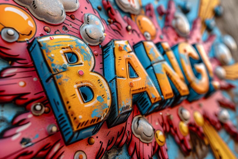 Bold Comic Style Bang Expression Vibrant Colors Explosive Design Stock ...