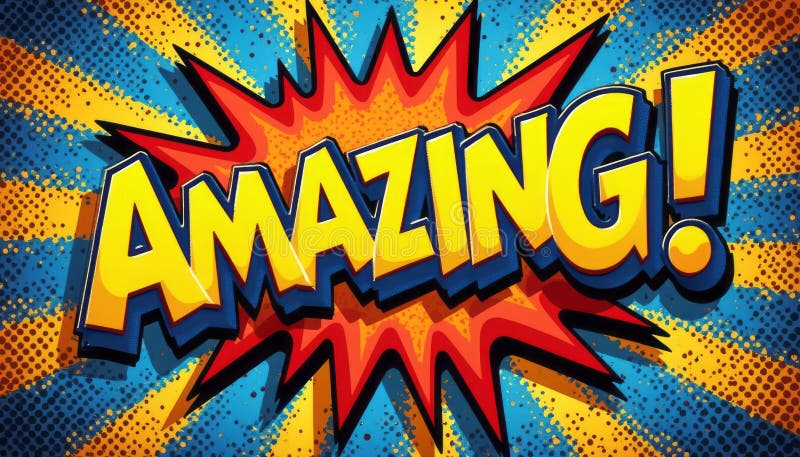 Bold Comic-style Explosion with the Word AMAZING Stock Image - Image of ...