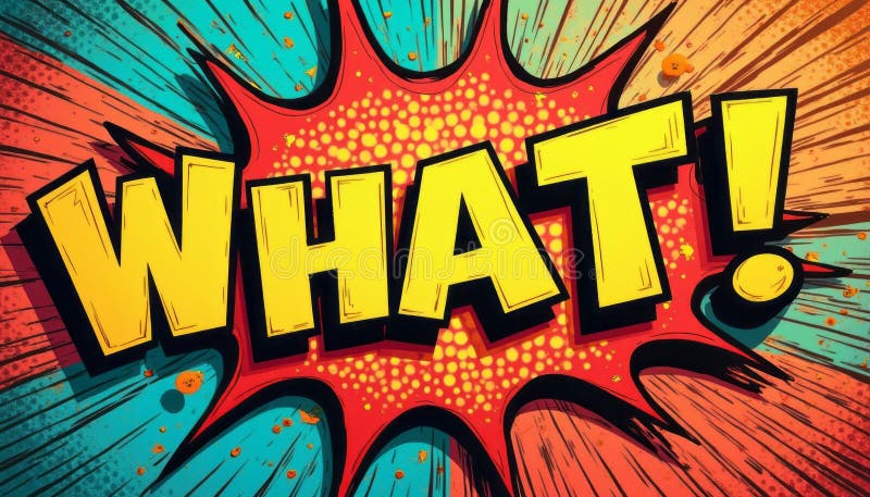 Bold Comic-style Explosion with the Word WHAT Stock Photo - Image of ...