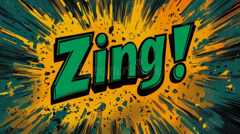 Bold Comic Style Explosion with "zing!" Text in Vibrant Colors Stock ...