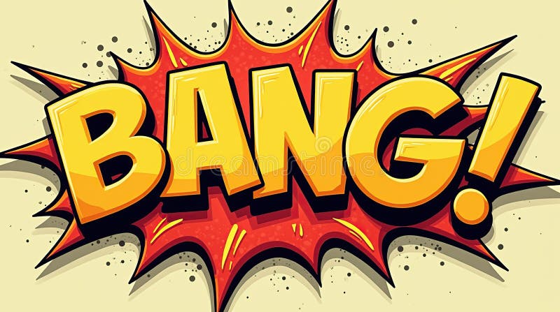 Bold Comic Style Illustration with 3D Text Saying Bang Stock ...