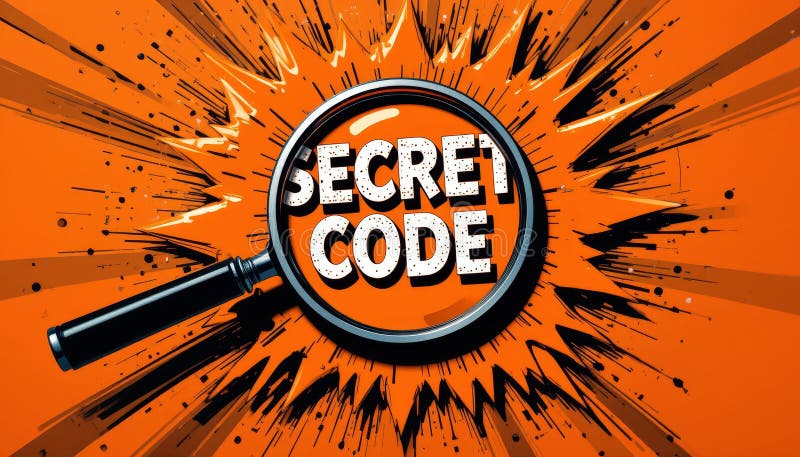 Bold Comic-style Secret Code Graphic with Orange Burst Stock ...