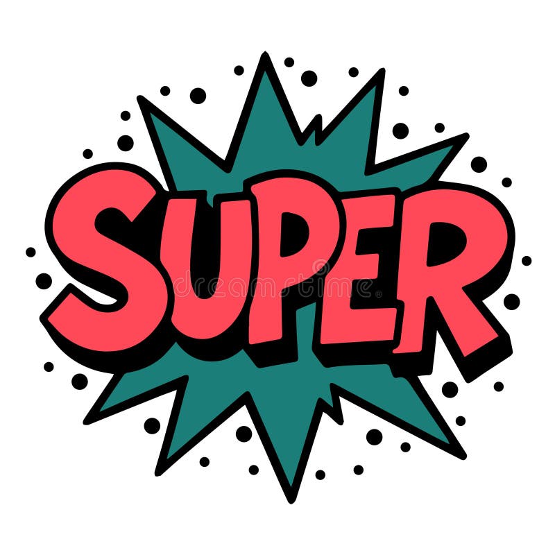 Bold Comic Style SUPER Text with Pop Art Explosion Background Stock ...