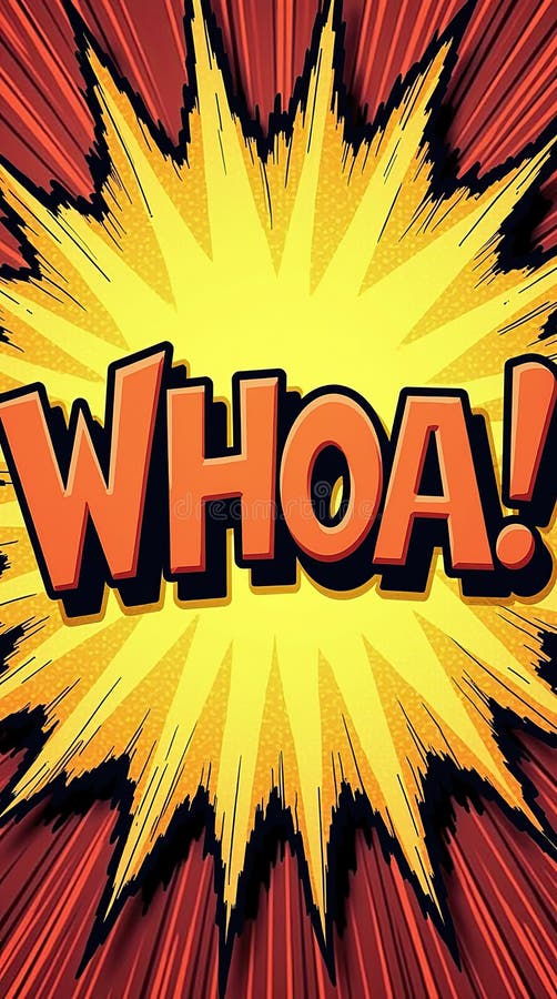 Bold Comic-style Text with Explosive Design Saying Whoa Stock ...