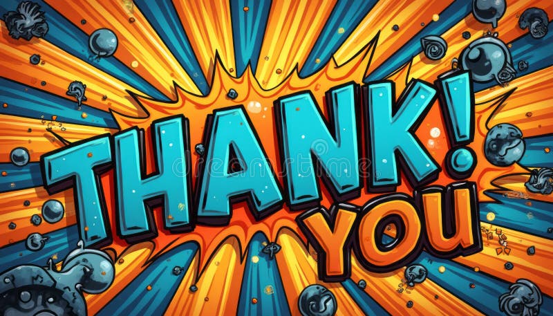 Bold Comic-style THANK YOU Explosion Stock Image - Image of cheerful ...