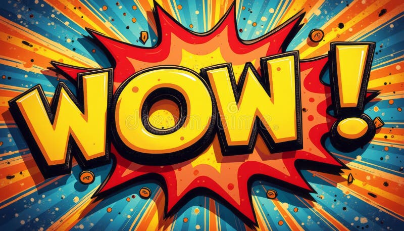 Bold Comic-style WOW Explosion Stock Image - Image of rays, generated ...