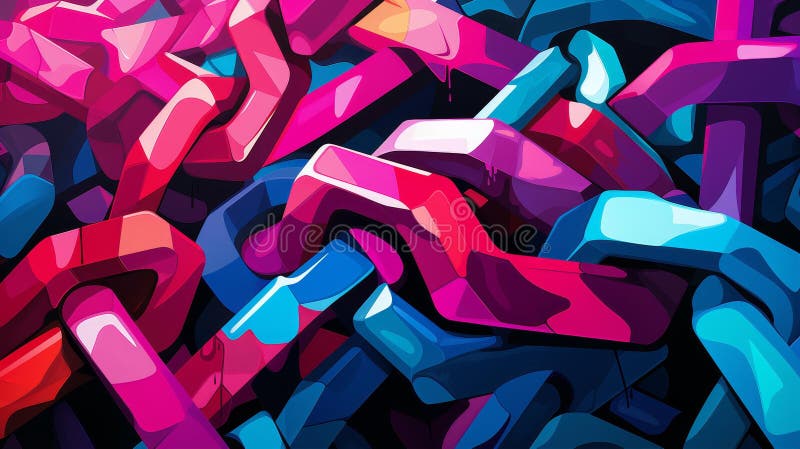 Bold and Contemporary Flat Illustration Featuring a Stylized Chain Link ...