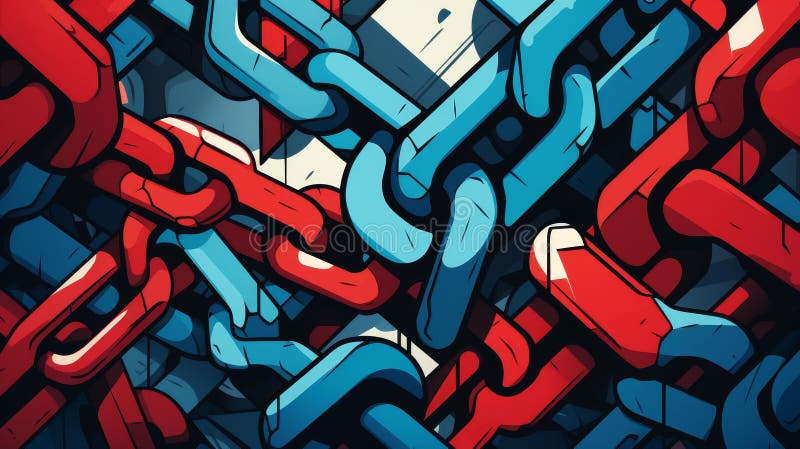 Bold and Contemporary Flat Illustration Featuring a Stylized Chain Link ...