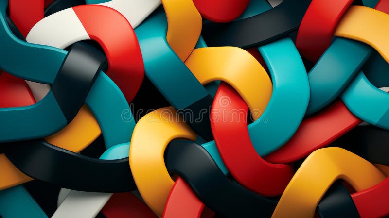 Bold and Contemporary Flat Illustration Featuring a Stylized Chain Link ...