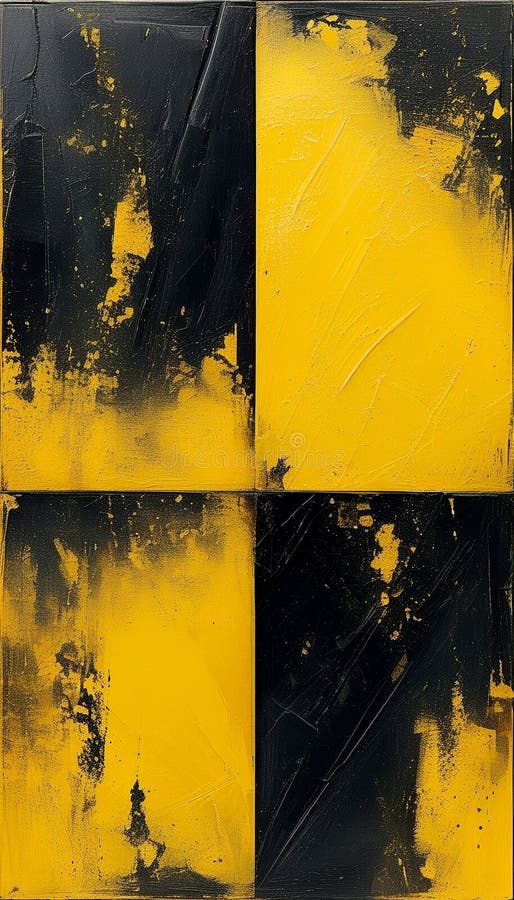 Bold Contrast between Black and Yellow Explodes on Canvas Stock ...