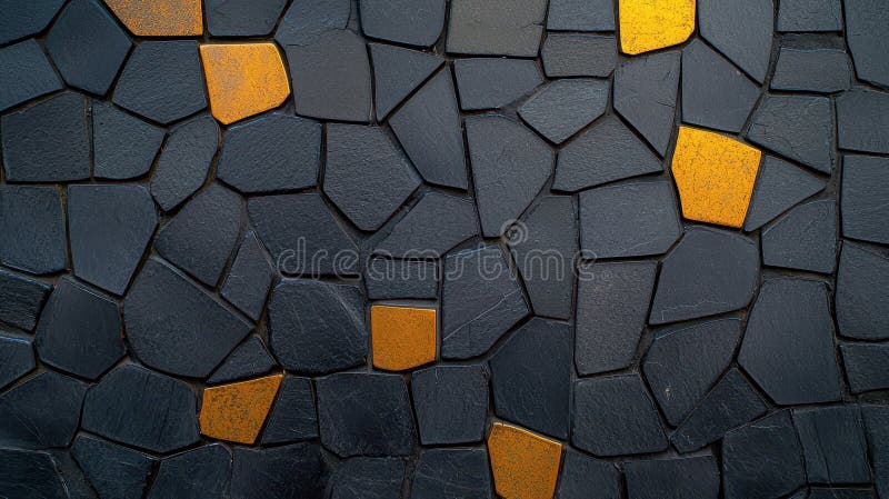 Bold Contrast, Black and Yellow Wall Design Featuring a Modern Clock As ...