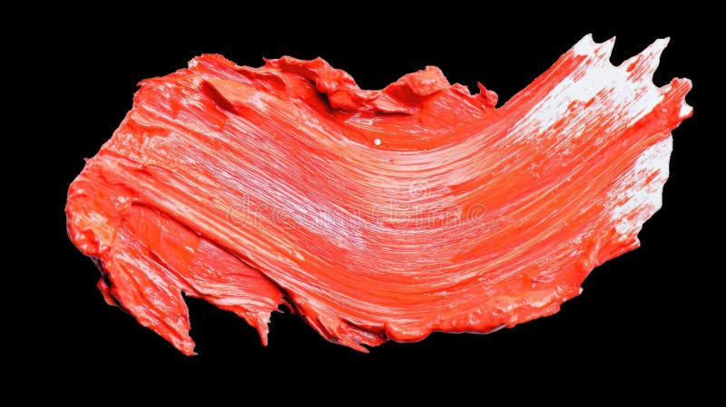 Bold Coral Paint Strokes Creating Dynamic Visual on Transparent ...