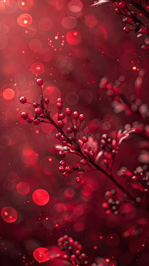 Bold Crimson Background Dramatic Bokeh Illuminated Center Intense ...