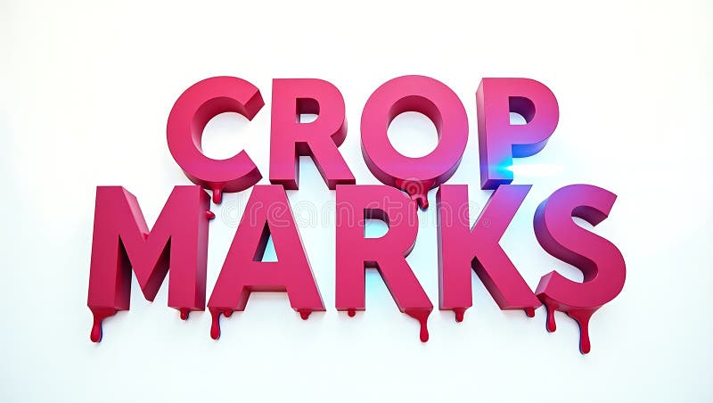Bold Crop Marks in Striking Pink Letters with Dripping Effect Stock ...