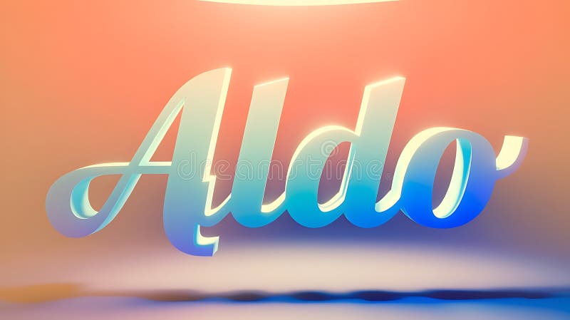 Bold Cursive Rendering of Name Aldo on Soft Backdrop Stock Illustration ...
