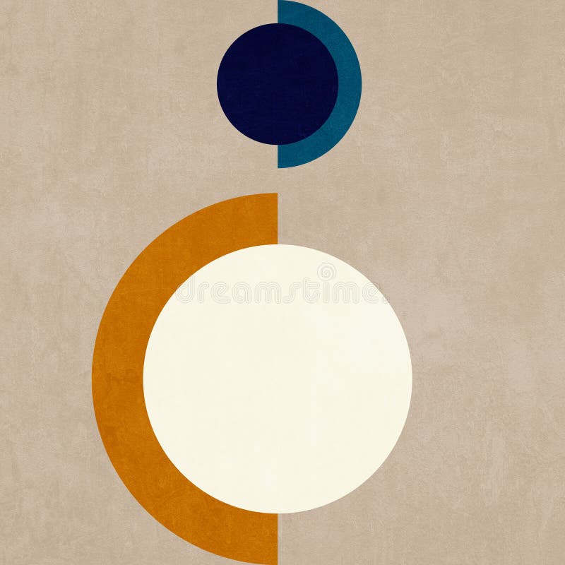 Geometric Abstract Art, Colorful,earthy Tones, Beige, Brown, Minimalist ...